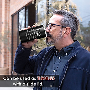 SANDJEST 4-in-1 Dad Tumbler Gifts for Dad from Daughter Son - 12oz Thank You for Being My Dad Can Cooler Tumblers Cup - Stainless Steel Insulated Cans Coozie Mug Christmas, Birthday, Father's Day Gift