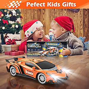 Growsland Remote Control Car RC Cars Xmas Gifts Toys for Kids 1/18 Electric Sport Racing Hobby Rc Crawler Toy Car Boys Girls Adults Included Rechargable Batteries (Orange)