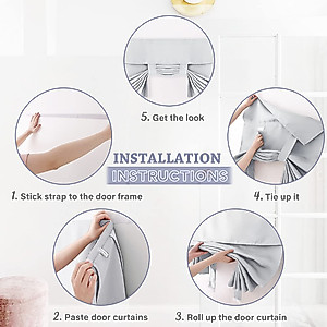 RYB HOME Room Darkening Blinds for Patio Door, Privacy Door Window Curtains Thermal Insulate Covering for Patio Door Glass Door Front Door, 26 inch x 80 inches, Greyish White, 1 Panel