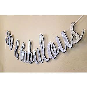 All About Details 30 & Fabulous Cursive Banner (Black & Silver)