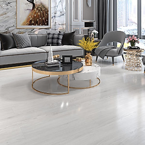 Nefish Luxury Peel and Stick Vinyl Flooring 36Pcs 54 Sq.Ft Wood-Look Floor Tiles Waterproof Easy Cut Easy DIY Self Adhesive Floor Tiles Vinyl