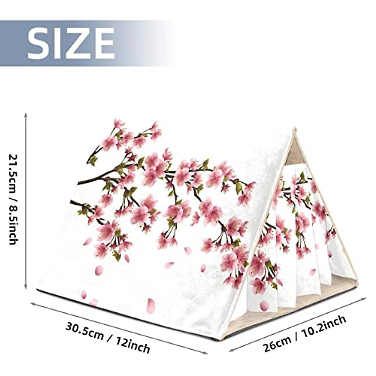 enheng Small Pet Hideout Sakura Flowers Hamster House Guinea Pig Playhouse for Dwarf Rabbits Hedgehogs Chinchillas