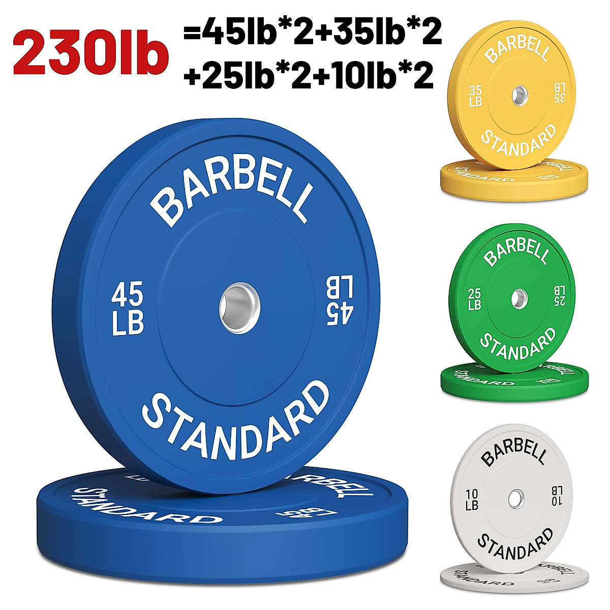 ER KANG Strength Trainer Home Gym Equipment Set, Power Rack with Cable Crossover System, 230LBS Weight Plates, Red Barbell, Red Weight Bench