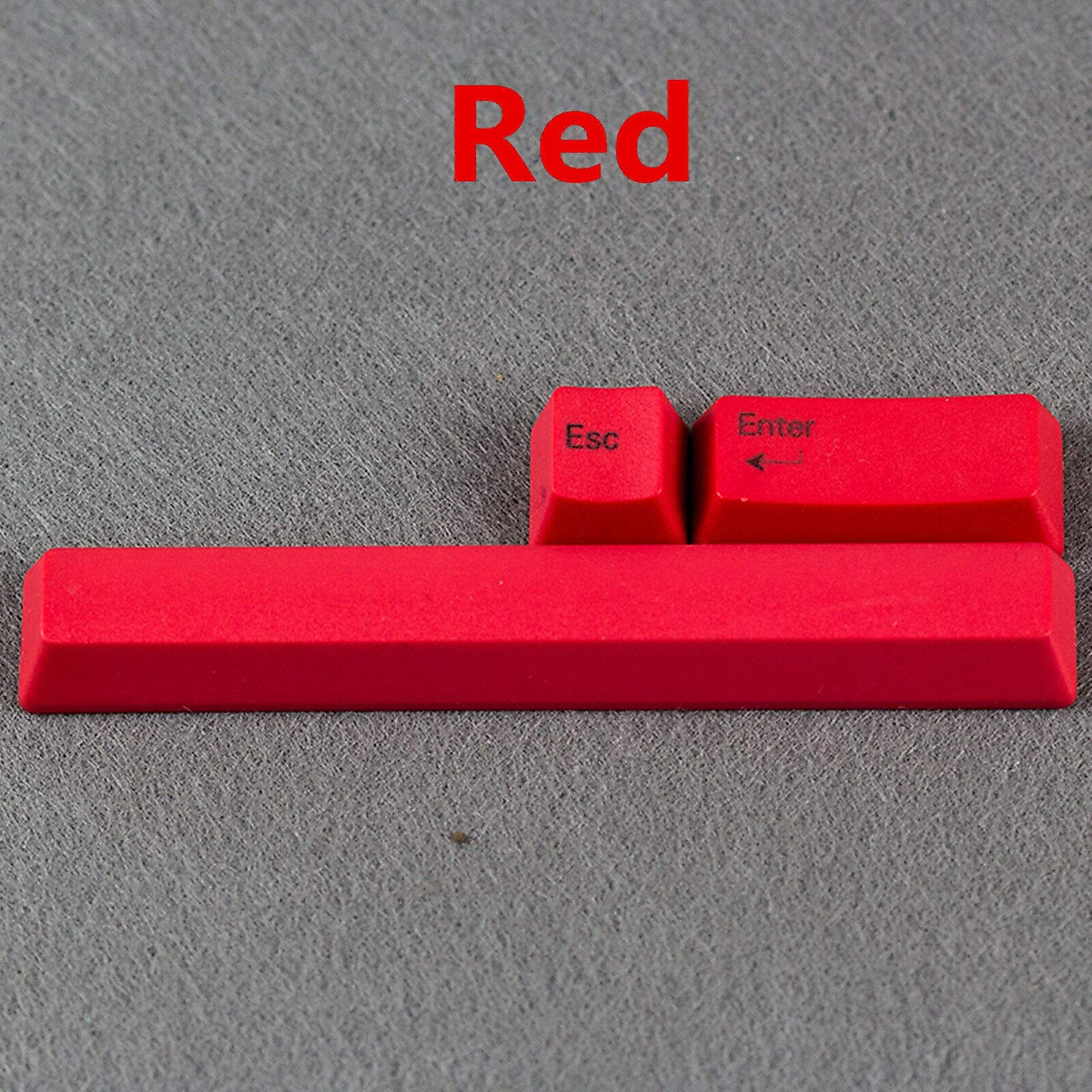 1 Set ESC Enter SpaceBar Keycap Thick PBT Key Caps OEM Height for Cherry MX Switches Gaming Mechanical Keyboard (Red)