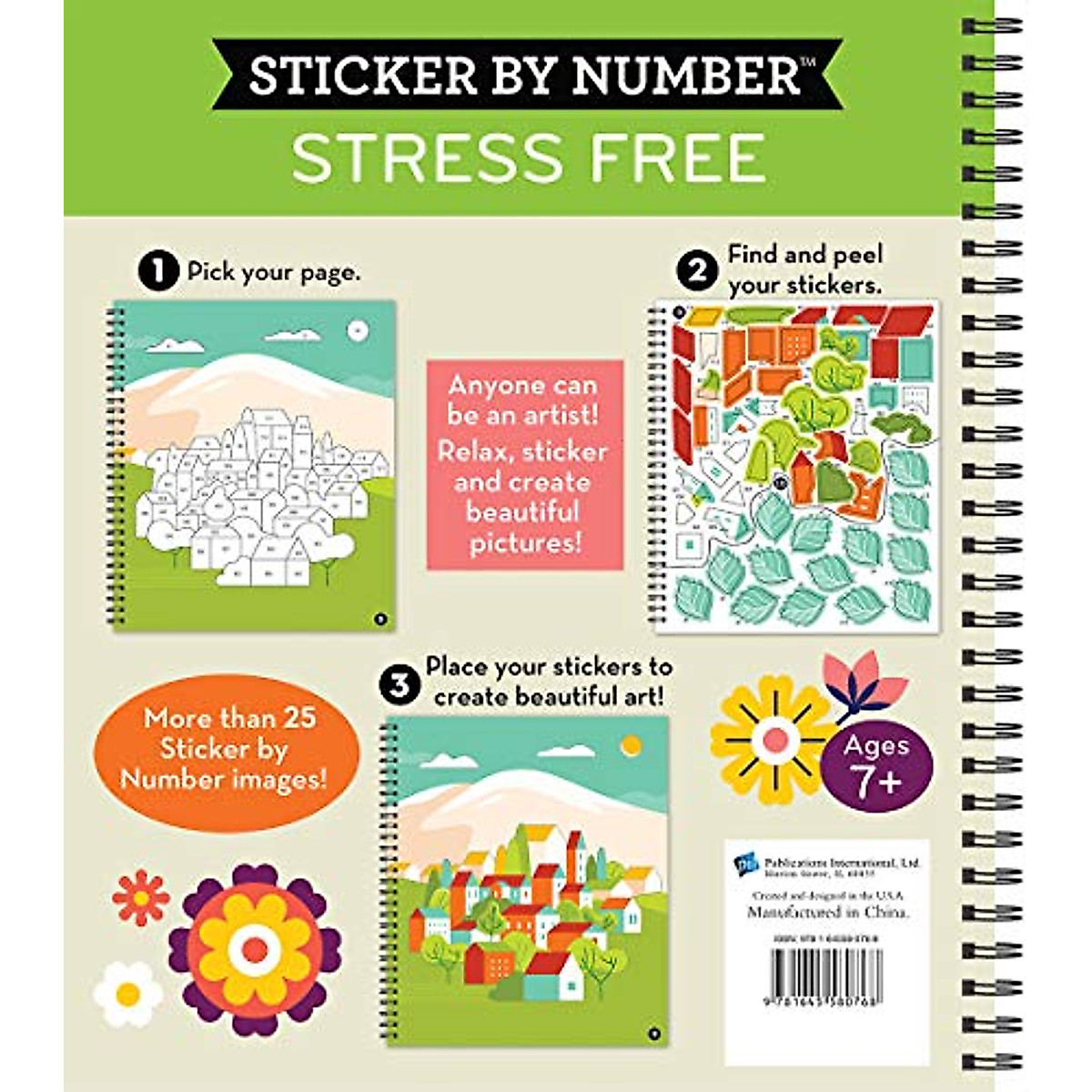 Brain Games - Sticker by Number: Stress Free (28 Images to Sticker)