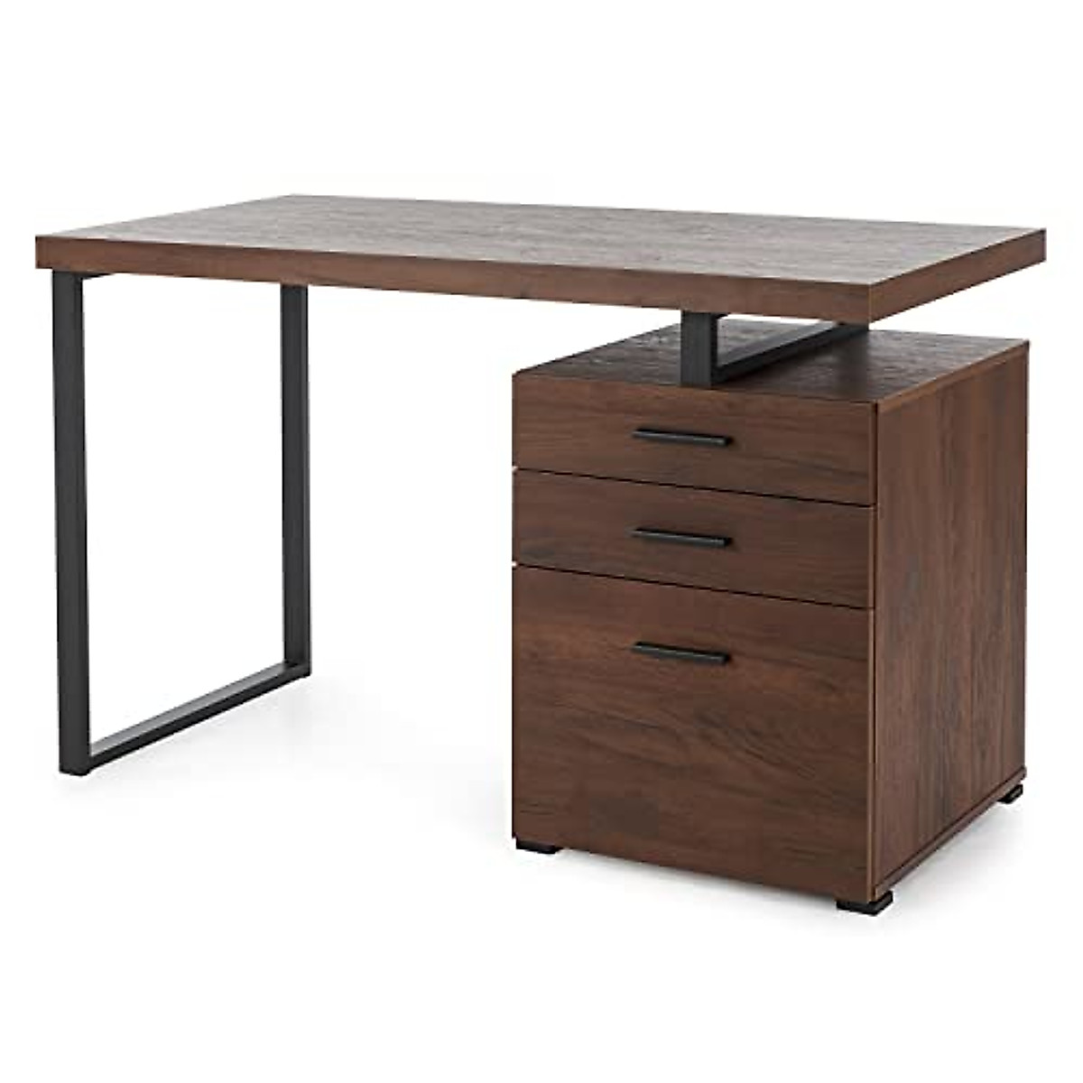Monarch Specialties Home Office 47 Inch Long Versatile Right/Left Facing Compact Computer Desk, Dark Cherry Wood Look Finish
