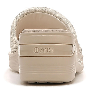 BZees Womens Dynasty Bright Wedge Sandal, Eggnog Beige Sparkle Knit, 10 US