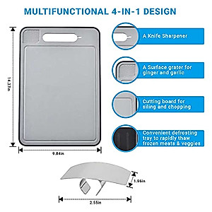 4 in 1 Defrosting Tray for Frozen Meats, Meat Defroster with Stainless Steel Finger Guard Included, Aluminum Meat Thawing Board, Thawing Tray for Frozen Meats, Thawing Tray, Thawing Plate
