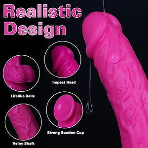 Clear Realistic Dildo, 7.3 Inch Feels Like Skin Body-Safe Material, with Strong Suction Cup for Hands-Free Play, Adult Sex Toys Suitable for Women Men Gay ＆ Couple
