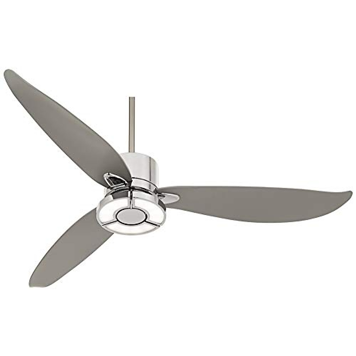 Possini Euro Design 56" Vengeance Modern 3 Blade Indoor Ceiling Fan with LED Light Remote Control Chrome Silver White Diffuser for Living Kitchen House Bedroom Family Dining Home Office Kids Room