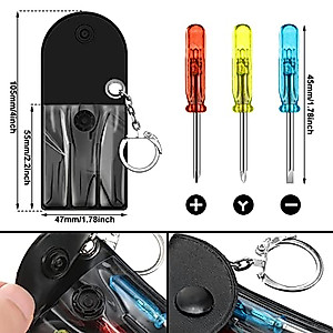 20 Pcs Mini Screwdriver Keychain Set Each Set Includes 3 Mini Slotted Screwdrivers Flathead Screwdriver Y-shaped Screwdrivers in a Portable Pouch with Snap with Hook for Cool Tool Party Gifts Favor