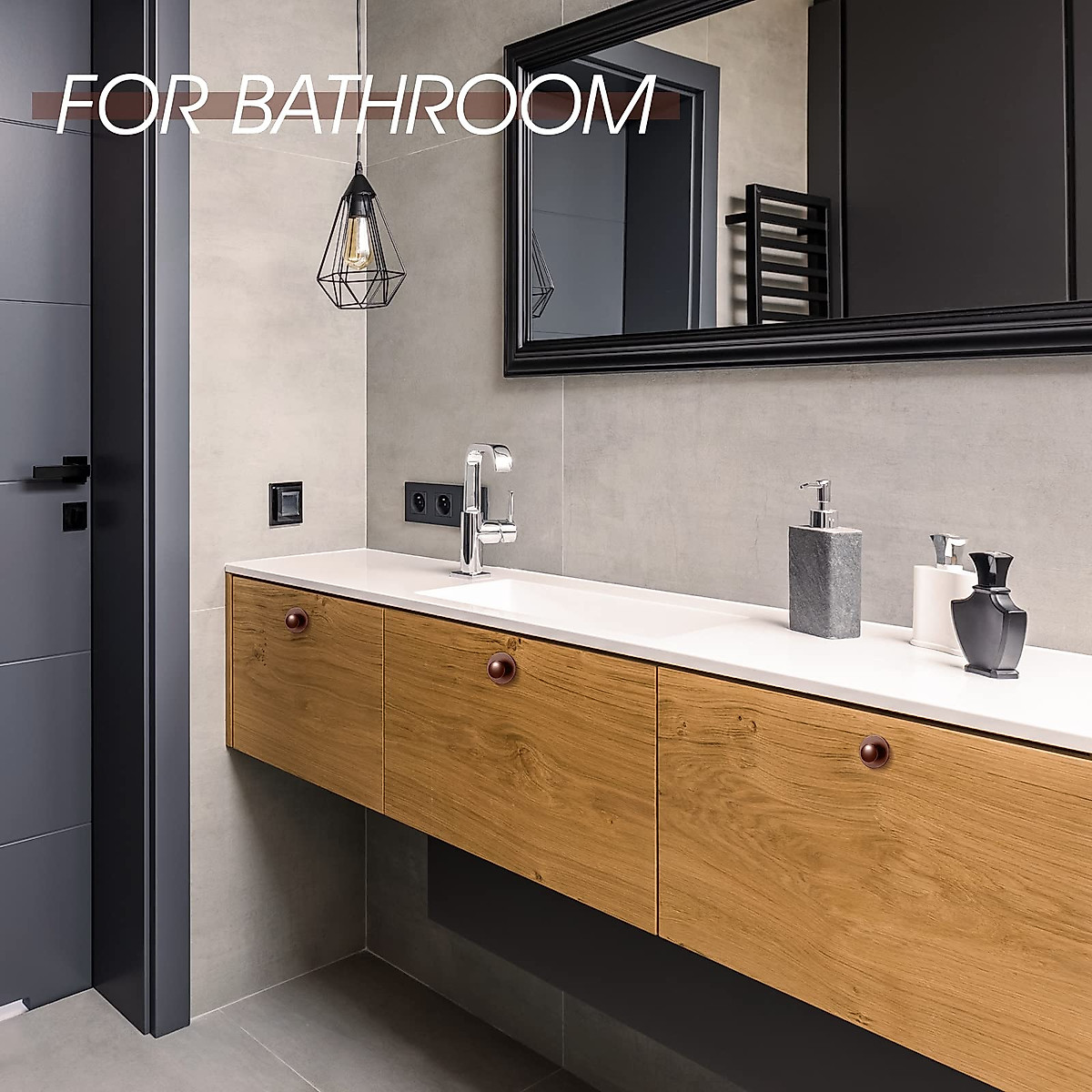 Jetec 20 Pieces Adhesive Cabinet Knobs Mini Instant Handle Stick Auxiliary Cabinet Organizer Pull Self-Stick Handle Helper for Windows, Wardrobes, Cabinets, Drawers(Coffee Color)