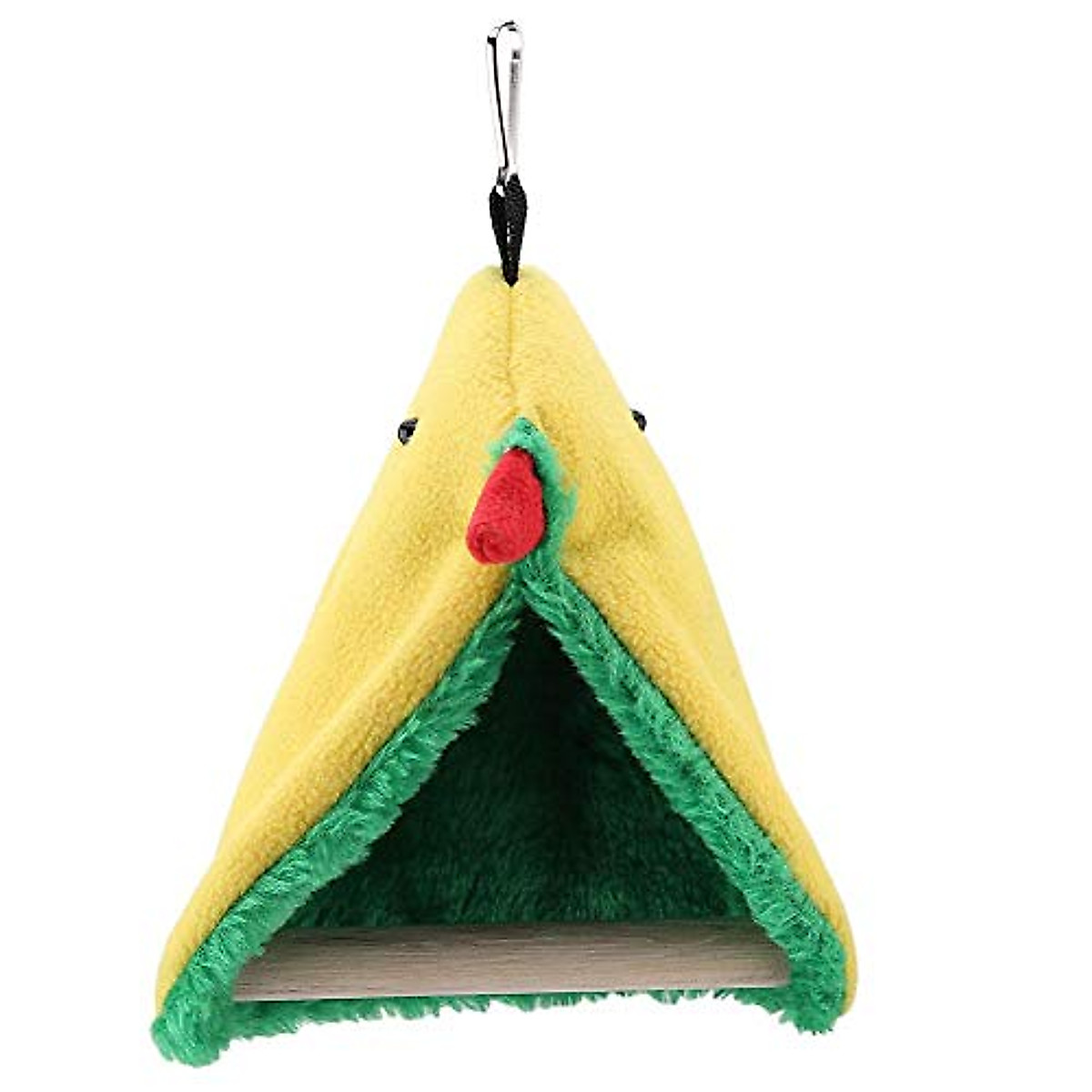 Parrot Standing Perch, Pet Birds Cage Hanging Plush Tent Bed Toys Triangle Hammock for Birds Parrots Cockatiels Small Conures