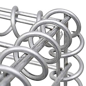 Festnight Gabion Wall U Shaped Weather Resistant Galvanized Steel Stone Basket Wire Wall Garden Edging Cage Walls Panels 224.4 x 7.9 x 39.4 Inches (L x W x H)