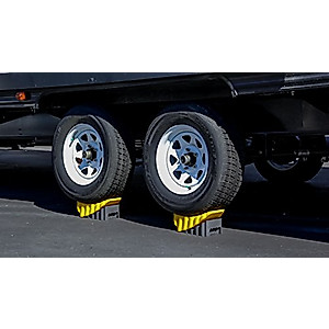 Camco Rv Curved Leveler With Chock - 2 Pack - Easy Drive-On Leveler Adds Up To 4" In Height (44425)