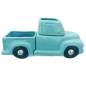 JULIE ANN HOME Ceramic Candle Wax Warmer, Vintage Blue Truck with Safety Timer | Automatic Plug in Fragrance Warmer for Scented Wax Melts, Cubes, Tarts | Retro Farmhouse Air Freshener Set