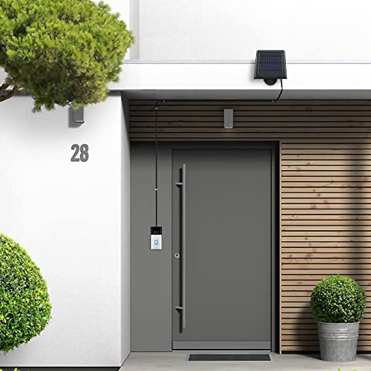 OLAIKE Solar Panel for Video Doorbell 4 & Doorbell 3/3 Plus & Doorbell 2, Weatherproof Continuous Charging,5V/3.5W (Max) Output, with 4M/13ft Power Cable (No Include Camera), Black