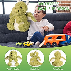 EOUOBOMO Little Flying Dragon Plush,Cute Dinosaur Stuffed Animals Pillow,Kawaii Fire Dragon Animal Plushies Toy, for Adults and Kids,7.88",Green