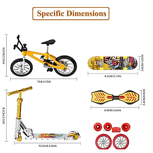 Krealightioo 18PCS Mini Finger Toys Set, Finger Skateboards, Finger Bikes, Mini Scooters and Matched Wheels and Tools Accessories Toys Gifts for Party Favors