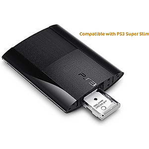 BIPRA Sony PlayStation 3 PS3 500GB Hard Drive Kit Inc Mounting Bracket Caddy Cradle Super Slim with HDD - Include Mounting Bracket and Hard Drive - Exclusive from Limited with 1 Year Warranty (500GB)