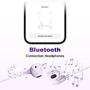 XNMOA Wired Earbuds Headphones,Built-in Microphone & Volume Control&Support Call for iPhone,Wired Earphones for iPhone,Compatible with iPhone 14/13/12/11 Pro Max/Xs Max/Xr/X/7/8 Plus,Purple Marble