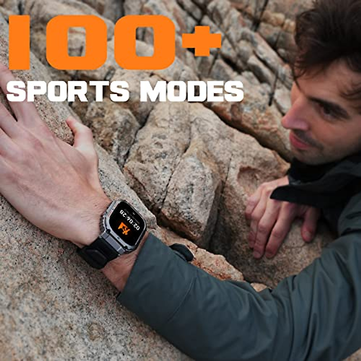KACLUT Smart Watch,100M Waterproof Rugged Military Smartwatch with Bluetooth Call(Answer/Dial Calls) 2-inch Utral Large HD Display 70 Days Extra Long Battery Life,100+ Sports Modes Fitness Tracker