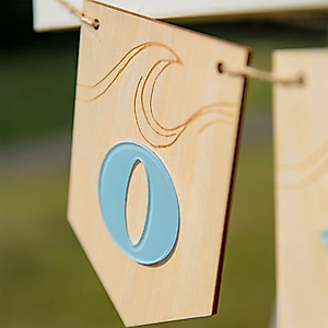 Lintran Surf Theme Wood One Banner - Wooden Letters Banner for 1st Birthday, High Chair Decoration