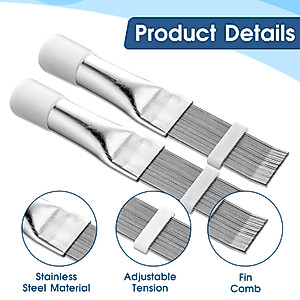 cobee 2 Pcs Air Conditioner Fin Comb, AC Fin Comb Straightener Cleaner Coil Brush, Adiator Fin Cleaning Refrigerator Tool, Evaporator Radiator Repair Clean Tool