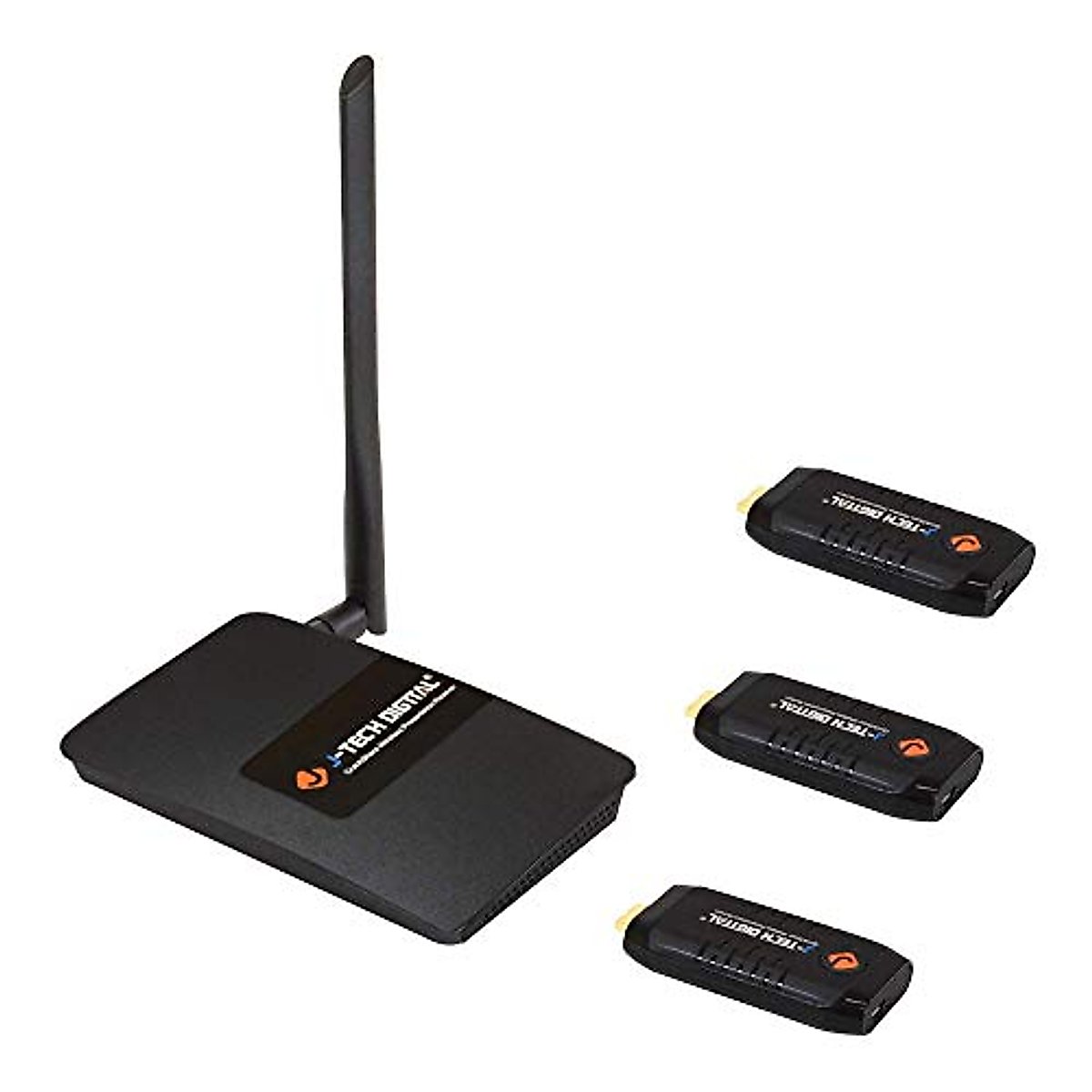 J-Tech Digital HDMI Wireless Presentation System Meeting Room kit 3 TX and 1 RX Streaming 1080P HD Signal from HDMI Dongle up to 65 feet Wireless HDMI Extender (up to 5 Transmitters) [JTECH-QS100]