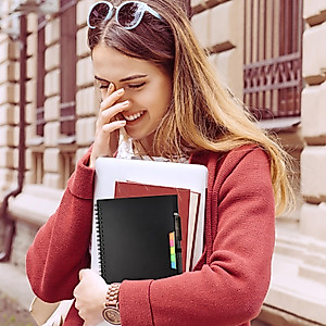 A5 Black Reusable Digital Notepad Eco Friendly Spiral Notebook with Erasable Pen, Sticky Notes and Microfibre Cloth