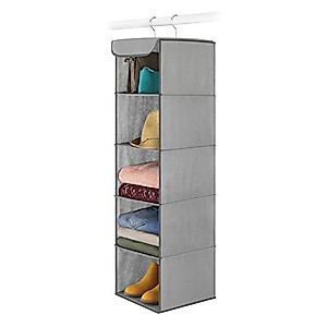 Whitmor 5 Section Closet Organizer - Hanging Shelves with Sturdy Metal Frame