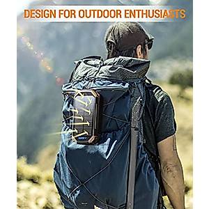 Solar Power Bank 36000mAh,Solar Charger Wireless Built in 3 Cables IPX5 Waterproof Portable Solar External Battery Pack with 3 Input 4 Output 15W USB C Port Camping Flashlight iPhone Samsung Tablet