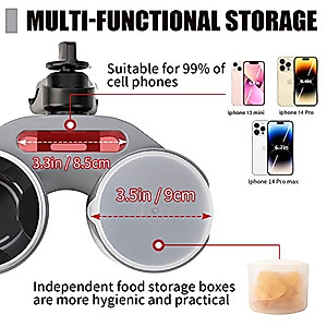 Funbliss 4 in 1 Stroller Cup Holder with Snacks Holder with Phone Holder,Deluxe Snack Pod Includes A Snack Catcher and Drink Holder,Free 2 Stroller Hooks,Grey