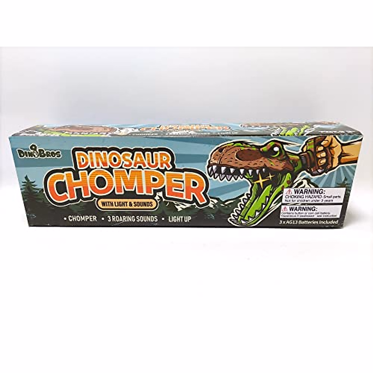 DINOBROS Dinosaur Chomper Toys for Kids with 3 Roar Sounds and Light Jurassic Dinosaurs Grabber Claw T-Rex Reacher Robot Hand Pincher Dino Snapper