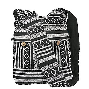 Tribe Azure Aztec Black White Woven Handmade Crossbody Hobo Women Shoulder Bag Sling Casual Large