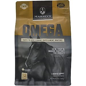 Majesty's Omega Wafers - Superior Horse / Equine Skin, Coat, and Immune Support Supplement - Omega 3, 6, 9, and Biotin - 30 Count (1 Month Supply)