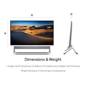 Dell Inspiron 5400 All-in-One Desktop, 23.8" FHD Touchscreen, Intel Core i5-1135G7, 16GB RAM, 512GB SSD, Webcam, HDMI, RJ-45, Wireless Keyboard&Mouse, WiFi 6, Windows 11 Home, White