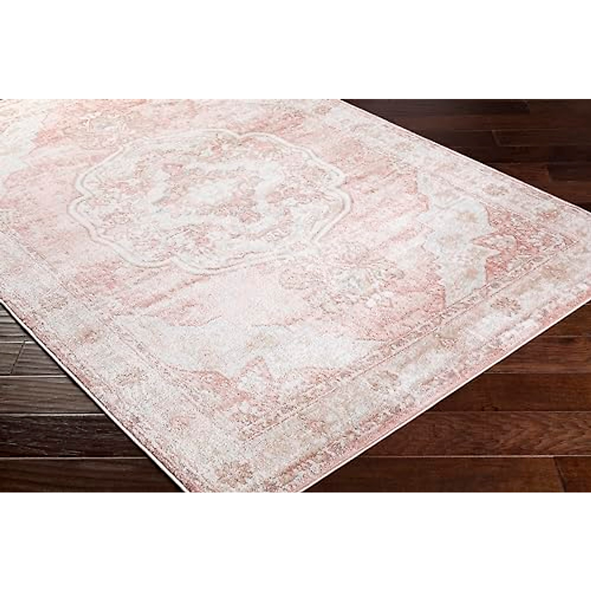 Mark&Day Area Rugs, 8x10 Bethlehem Traditional White Area Rug, Pink Beige Carpet for Living Room, Bedroom or Kitchen (7'9" x 9'6")