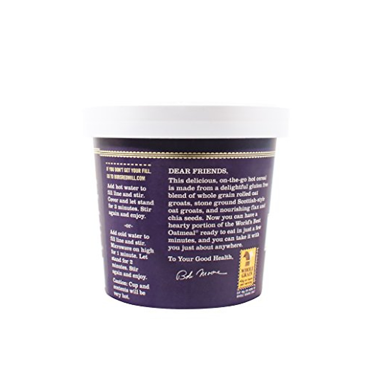 Bobs Red Mill Blueberry Hazelnut Oatmeal Cup, 2.5 Ounce (Pack of 12)