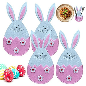 Harrod Easter Silverware Bags | Easter Party Felt Silverware Holder - Easter Table Decorations Silverware Storage Bag for Dinner Party Decorations