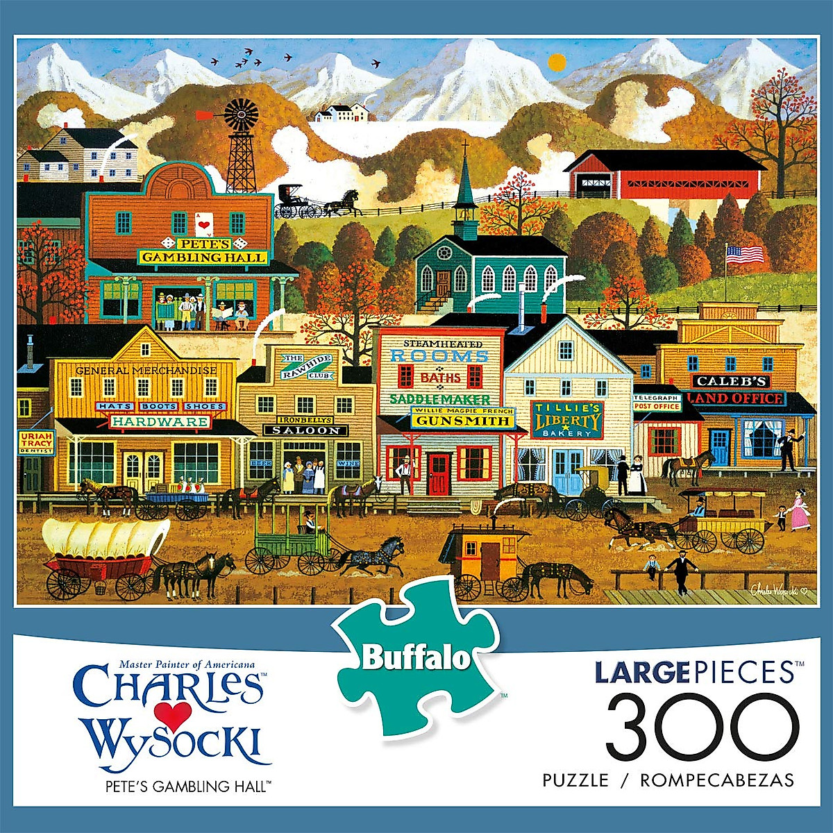 Buffalo Games - Charles Wysocki - Pete's Gambling Hall - 300 Large Piece Jigsaw Puzzle