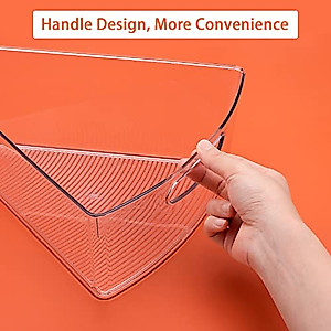 SOKOSEY Lazy Susan Organizer 10.2"x 9.4"x4" for 26" Diameter Corner Lazy Susan Cabinet, Set of 6 Plastic Clear Lazy Susan Bins, 1/8 Wedge 4" Deep Kitchen Corner Storage Bin