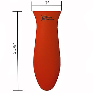 Combo Pack - Silicone Handle Holder Sleeve Plus Silicone Assist Handle (Red)