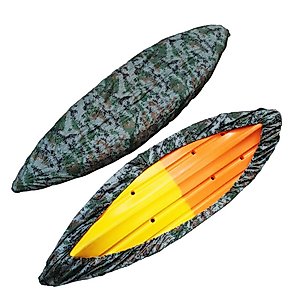 Kayak Canoe Cover, Waterproof Boat Storage Dust Cover Waterproof & UV Resistant (Camouflage, 10.2-11.5ft)