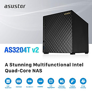 ASUSTOR AS3204T 4-Bay INTEL Quad-Core NAS