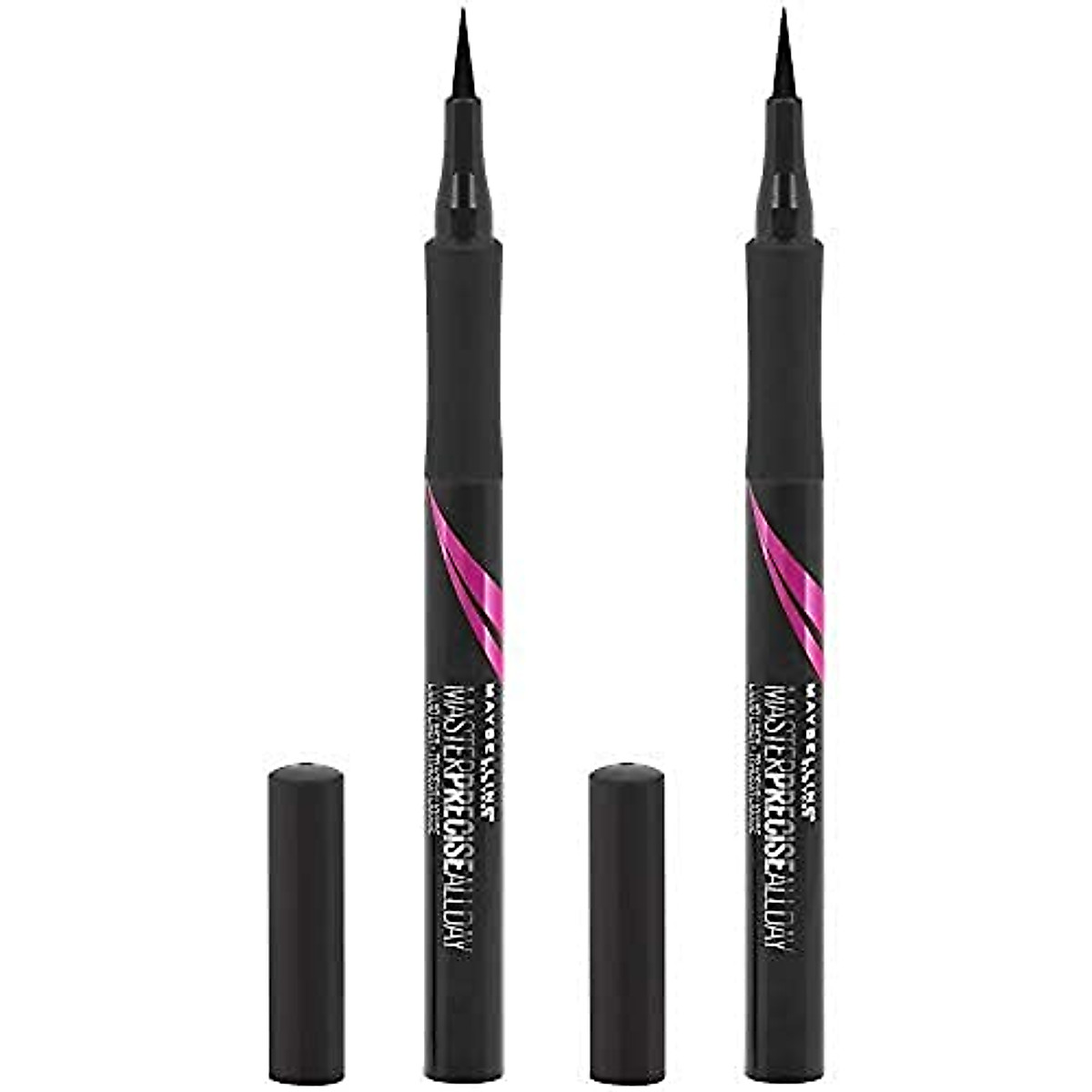 Maybelline Eyestudio Master Precise All Day Waterproof Liquid Eyeliner, Black, 2 Count