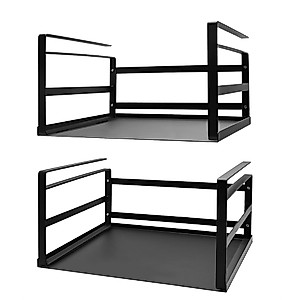 Nxconsu 2Pack Under Shelf Storage Basket Organizer Hanging Holder for Cabinet Pantry Kitchen Cupboard Desk Counter Bookshelf Organization Add-on Space Saver Heavy Duty Slide-in Black