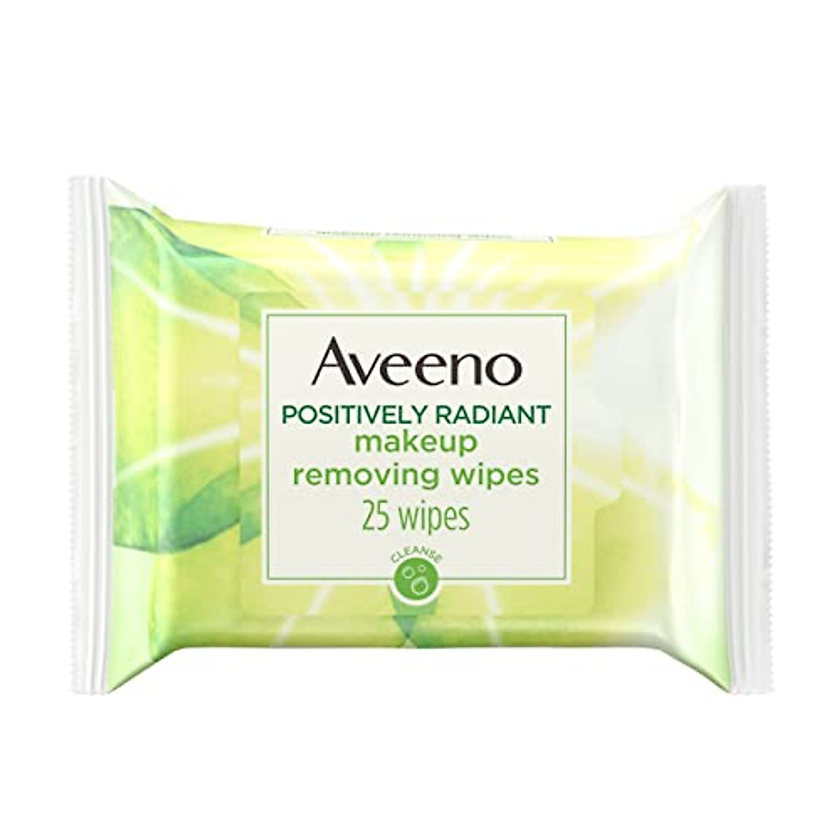 Aveeno Positively Radiant Oil-Free Makeup Removing Facial Cleansing Wipes to Help Even Skin Tone & Texture with Moisture-Rich Soy Extract, Gentle & Non-Comedogenic, 25 ct.