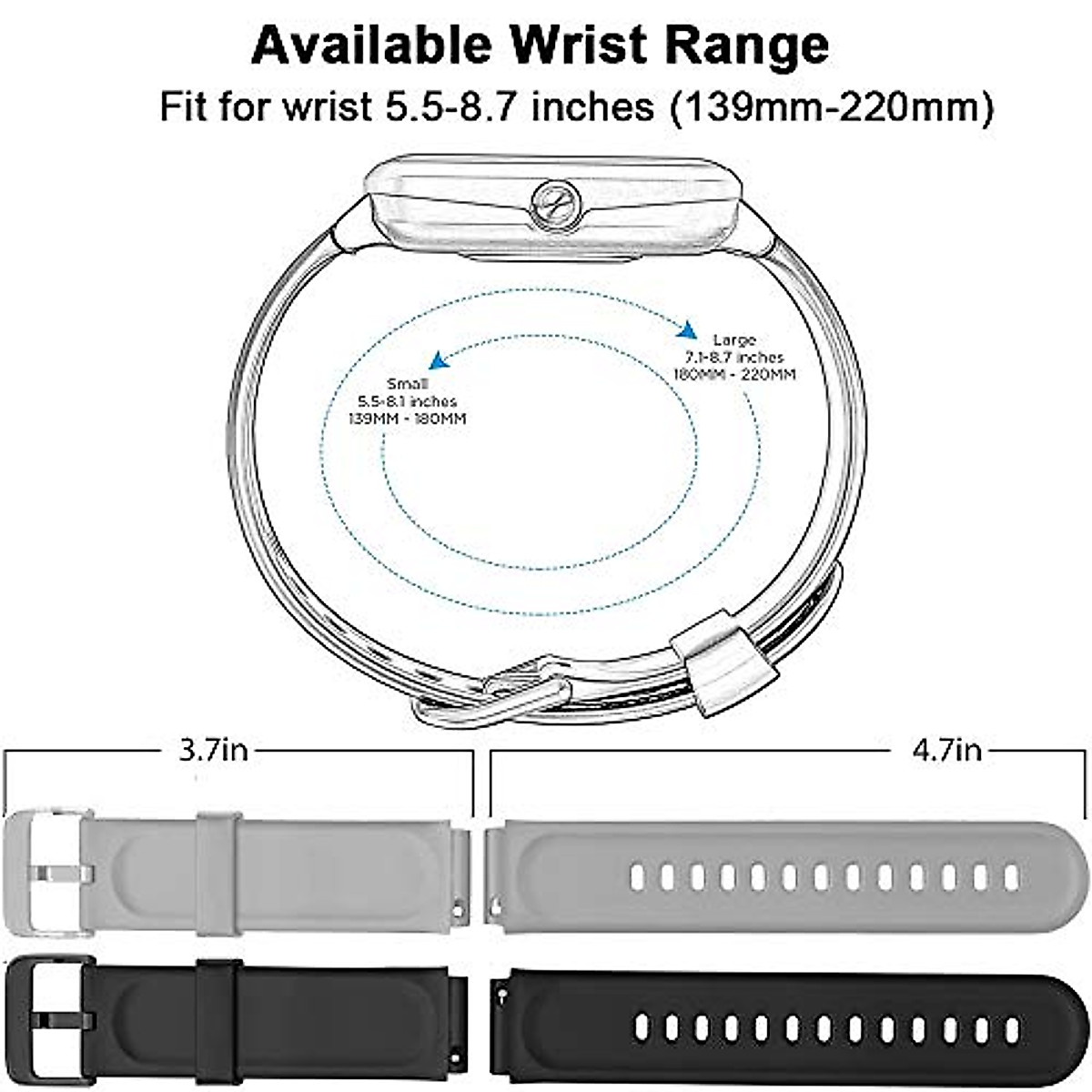 Acofit Silicone Smart Watch Bands Replacement Straps Bands for ID205L ID205S ID205U ID205G ID205 Veryfitpro Smart Watch Replacement Band for SW021 SW023 SW025 Smartwatch strap