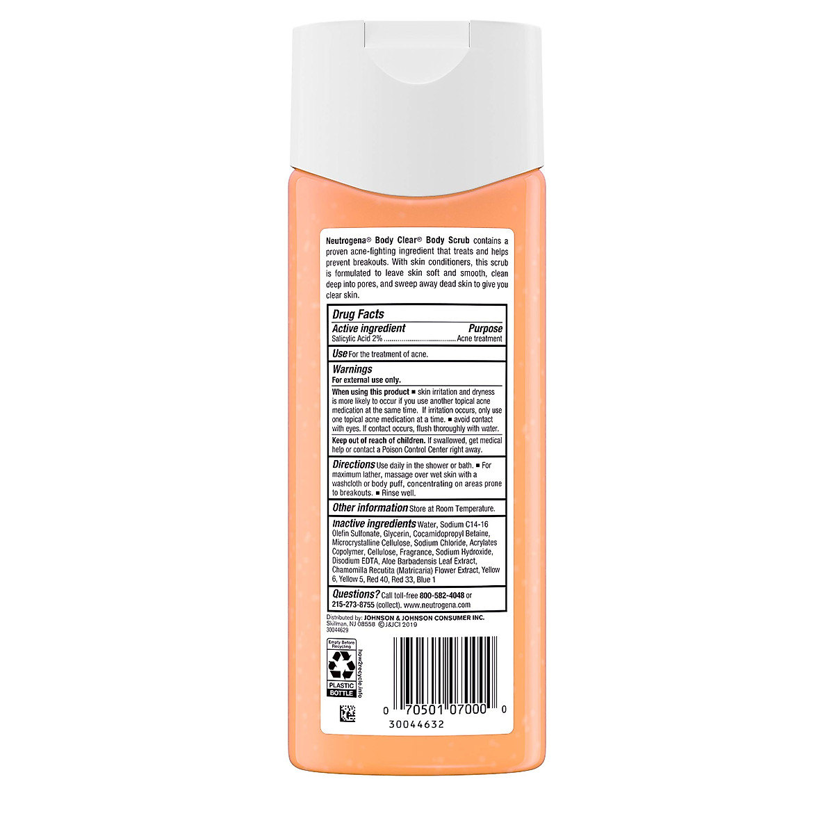 Neutrogena Body Clear Body Scrub, Salicylic Acid Acne Treatment - 2PC